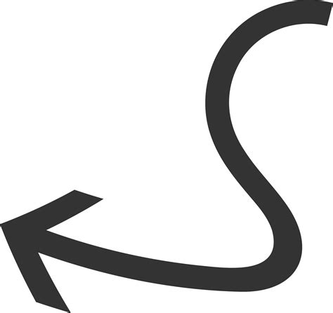 Black Arrow And Pointer Illustration Curved Direction Arrow A Left Arrow Is Isolated 24971482 Png