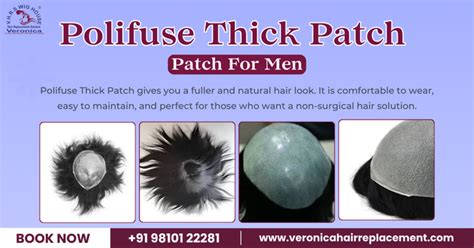 Mens Polyfuse Thick Patch Natural Appearance Secure Fit Spa And Saloons