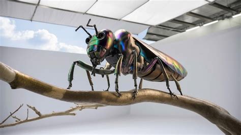 Premium Photo A Bug On A Branch With A Rainbow Colored Bug On It