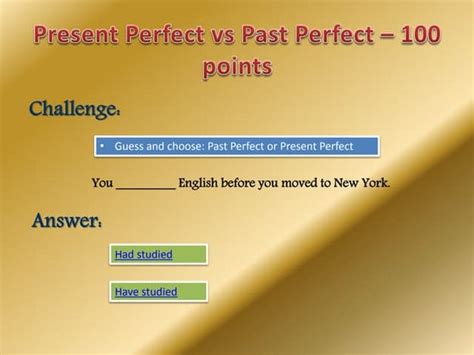 Present Perfect 100 Points Pptx