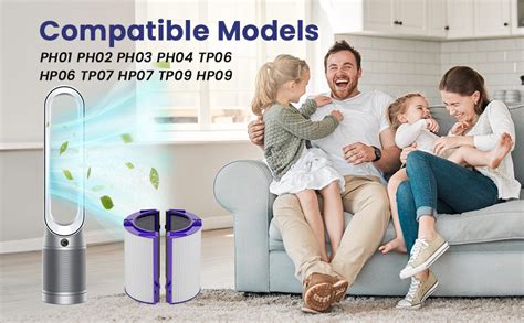 2 Pack True Hepa Replacement Filter Compatible With Dyson Hp06 Tp06 Hp07 Tp07 Tp7a