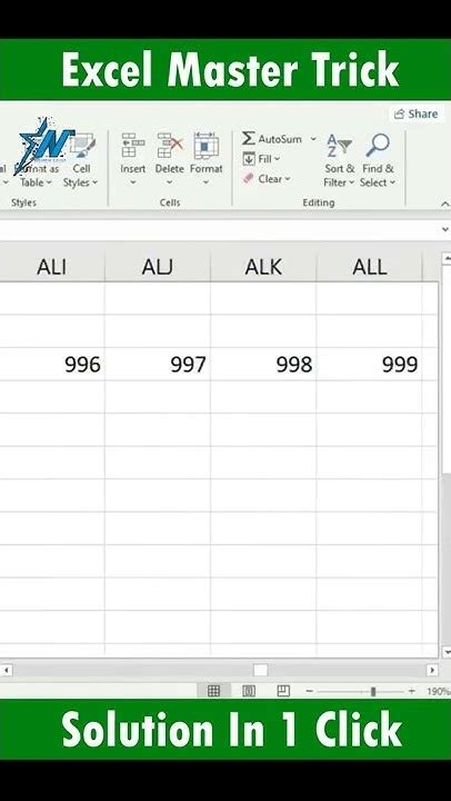 Trick To Insert Serial Number In Excel Excel Master Tricks Shorts Youtube