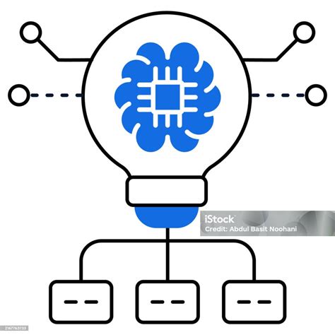 전구와 회로 연결이 있는 Ai 기반 혁신 아이콘으로 Ai 기반 아이디어 기술 발전 및 디지털 트랜스포메이션을 나타냅니다 0명에 대한 스톡 벡터 아트 및 기타 이미지 Istock