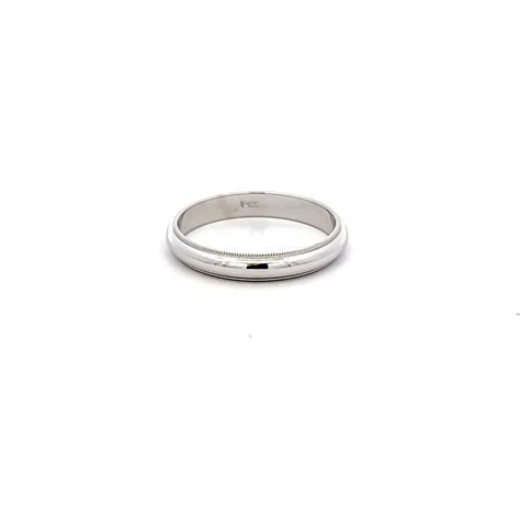 4mm Milgrain Wedding Band