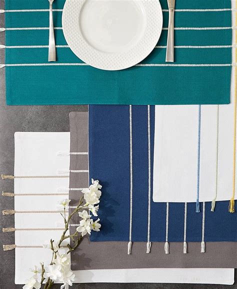 Design Imports Stripe Tassel Placemat Set Of 4 Macys