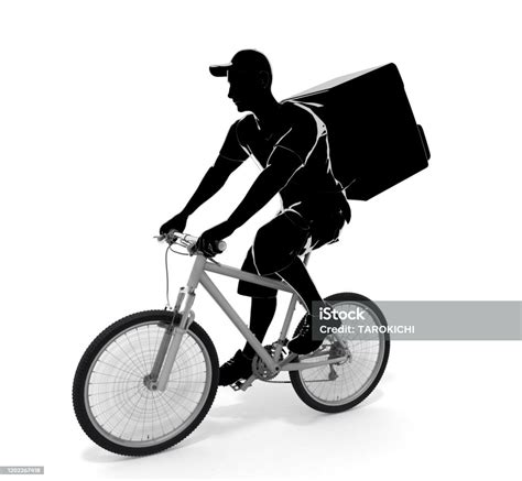 자전거로 배달하는 사람 음식을 배달하는 남자 3d 일러스트레이션 Sharing Economy에 대한 스톡 사진 및 기타 이미지 Sharing Economy 가방