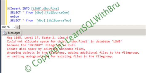 Sql Server Database Filegroup Is Full What Why And How Learn Sql With Bru