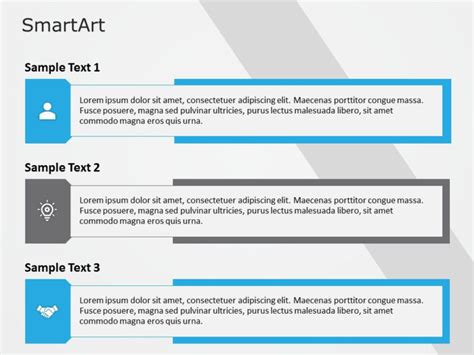 Smartart List Vertical Accent 3 Steps Slideuplift