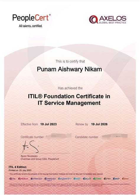 Nikam Punam On Linkedin I Am Happy To Share That Ive Obtained A New Certification Itil 16