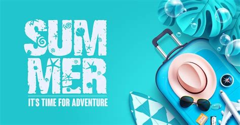 Diseño De Vector De Aventura De Verano Texto De Horario De Verano Con