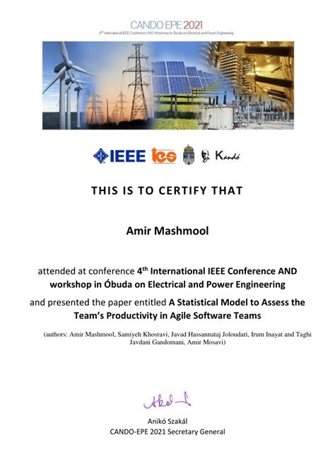 Pdf Certificate Of Paper Presentation Ieee Conference