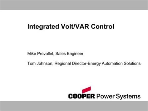 Integrated Volt Var Control Smart Grid News