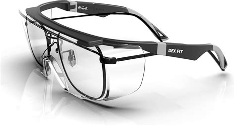 Dex Fit Sg210 Grey Safety Over Glasses Clear Polycarbonate Lens One Size 1 Pair
