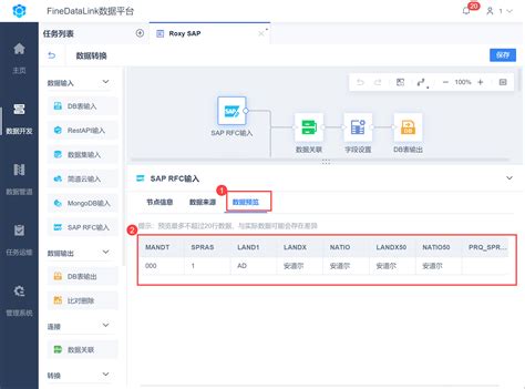 带参数的sap Rfc取数 Finedatalink帮助文档