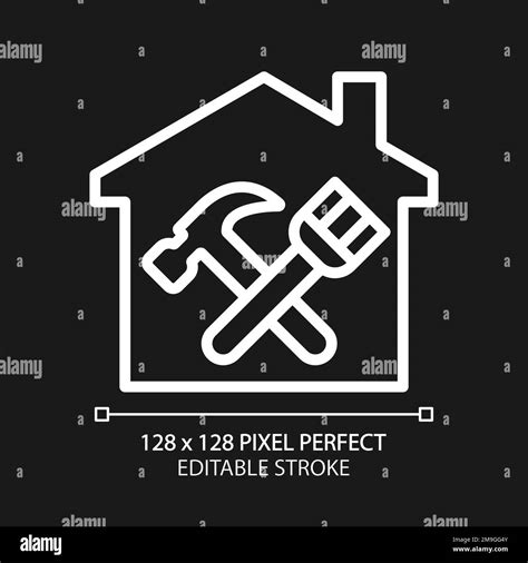 Overhaul Pixel Perfect White Linear Icon For Dark Theme Stock Vector Image And Art Alamy