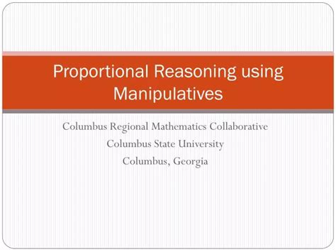 PPT Proportional Reasoning Using Manipulatives PowerPoint Presentation ID