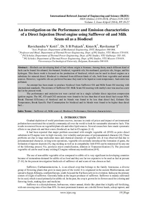 Pdf An Investigation On The Performance And Emission Characteristics Of A Direct Injection