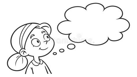 Person With Thought Bubble Sketch Illustration Vector Design