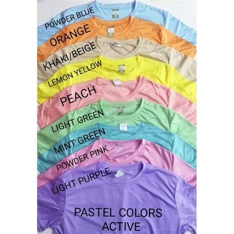 Active Dry Pastel 9 Colors Available T Shirt Plain Unisex Shopee Philippines