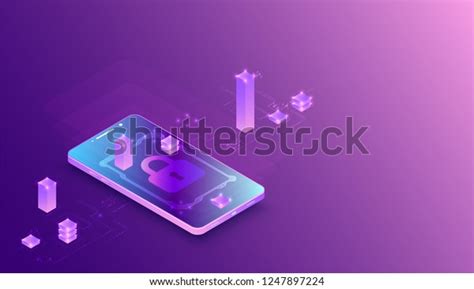 Mobile Security Protection Vector Illustration Stock Vector Royalty