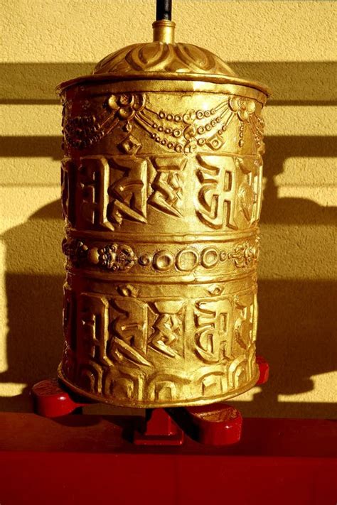 Golden Prayer Wheel Stock Image Image Of Prayer Mantra 72839303