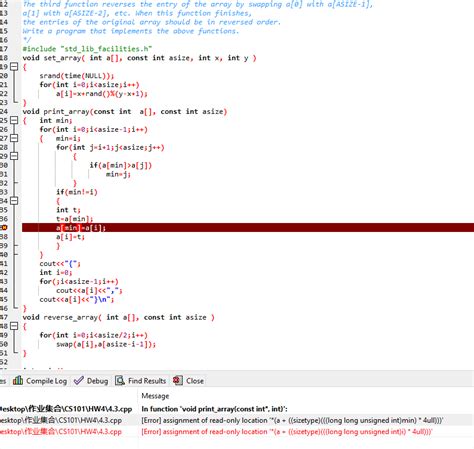 C Error Assignment Of Read Only Location A Sizetypelong