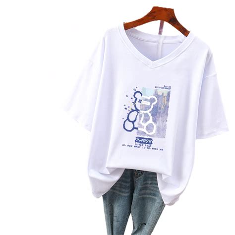 ขนาดใหญ่เสื้อผ้าหญิงไขมัน Mm หลวมเสื้อยืดผ้าฝ้ายบริสุทธิ์แขนสั้นหญิง2021ใหม่ปกปิดหน้าท้องแลดูผอม