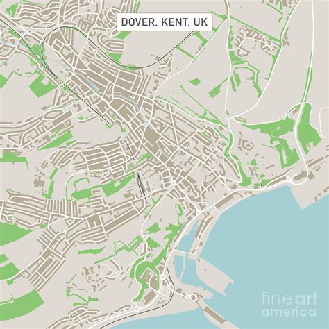 Dover Kent Uk City Street Map Digital Art By Frank Ramspott Pixels