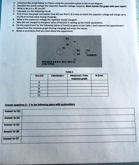 Construct The Circuit Below In Ltspice Using The Parameters Given In