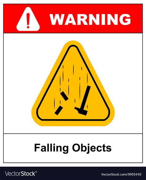 Danger Falling Objects Warning Sign Royalty Free Vector