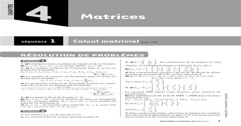 Pdf Chapitre 4 Matrices Olivierdemuizonfreefrolivierdemuizon