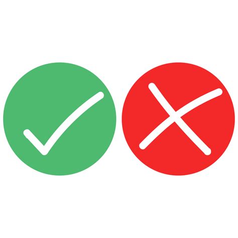 Green Tick Red Cross