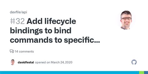 Add Lifecycle Bindings To Bind Commands To Specific Events · Issue 32 · Devfileapi · Github