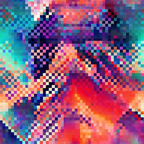 Premium Photo Geometric Pixel Pattern Background Radiant Neon Pattern Symmetrical Design Tiled