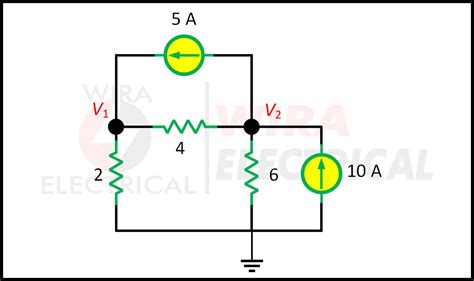 Nodal Voltage Analysis Circuit And Example