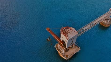 Drone Shot Of A Sugar Cane Pier Muelle De Azúcar Located In Aguadilla