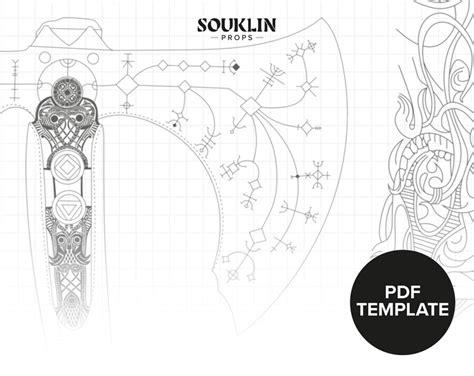God Of War Kratos Levithan Axe Prop Pattern Template Etsy