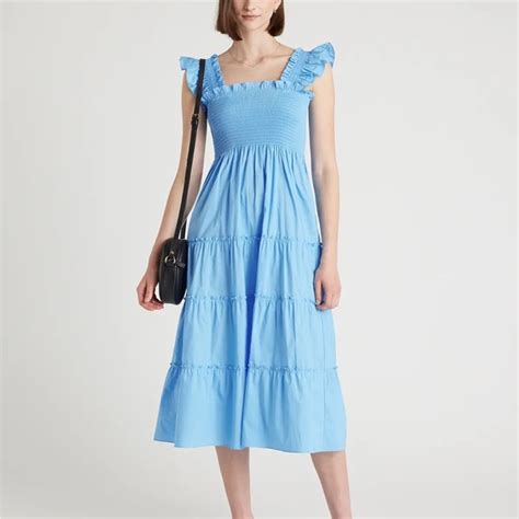 Quince Dresses Quince 0 Organic Cotton Poplin Smocked Midi Dress