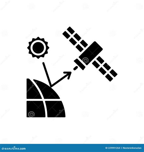 Remote Sensing Satellite Linear Icon Cartoon Vector