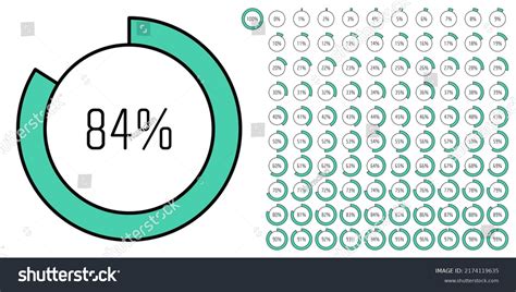 Set Circle Percentage Progress Bar Diagrams Stock Vector Royalty Free Shutterstock