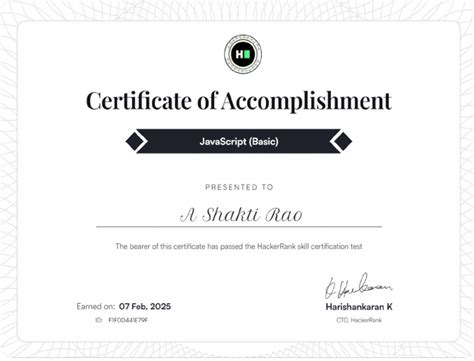 Javascript Basic Certificate Hackerrank Pdf