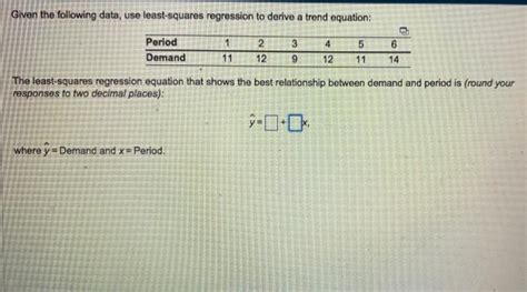 Solved Given The Following Data Use Least Squares Solved Given The Following Data Use Least Squares