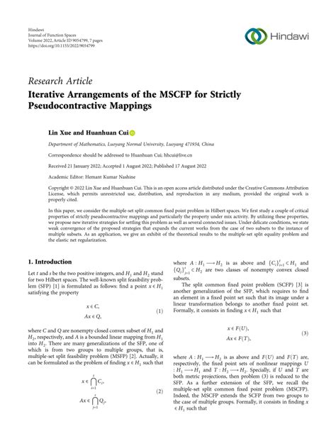 Pdf Iterative Arrangements Of The Mscfp For Strictly