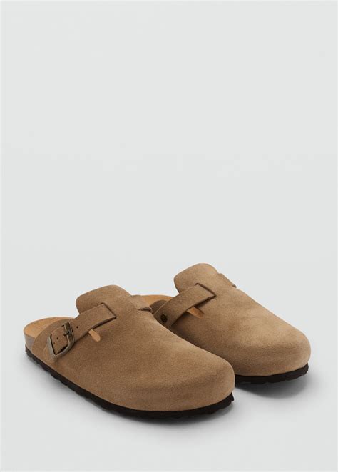 Leather Clogs With Buckle Teen Mango Egypt