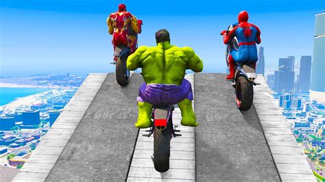 Gta 5 Spiderman Hulk Jump Challenge 4 Ft Iron Man Venom Batman