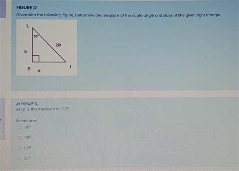 Solved Figure D Given With The Following Figure Determine The Measure