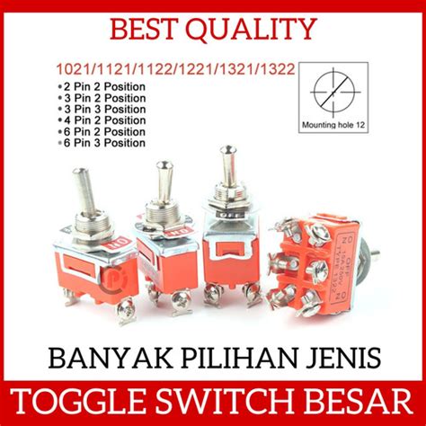 Jual Toggle Switch Saklar Toogle 2 3 4 6 Pin 2 3 Posisi Ukuran Besar