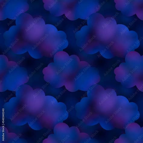 Cartoon Gradient Seamless Kawaii Clouds Pattern For Wrapping Paper And Fabrics And Linens And