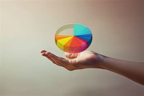 Hand Adjusting Colorful Pie Chart Segments For Presentation Business Concept Stock Illustration