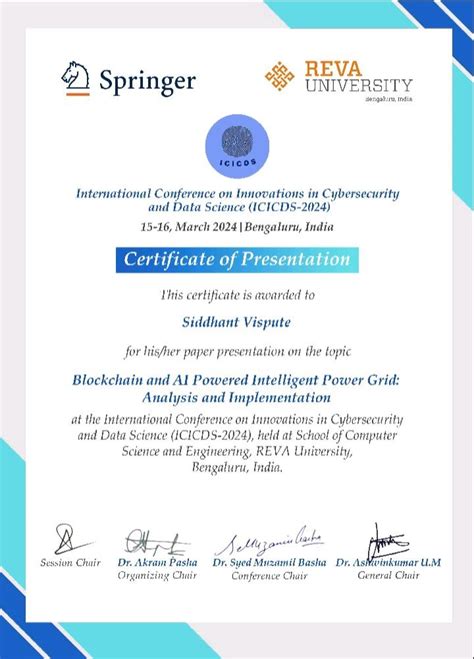Siddhant Vispute On Linkedin Cybersecurity Blockchain Ai Icicds2024